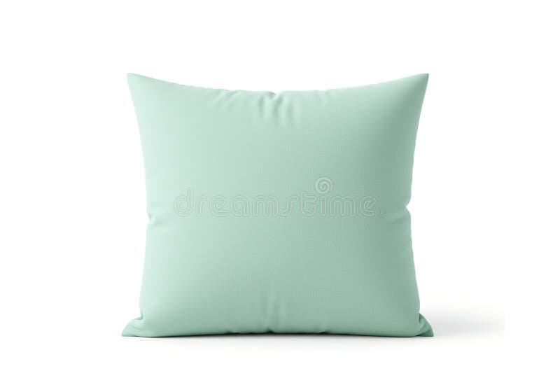 Mint Color Pillow Isolated on White Background Stock Illustration ...