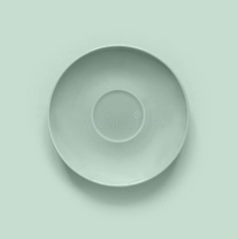 Mint Color Plates on Mint Table. Monochrome Minimalistic Image in ...