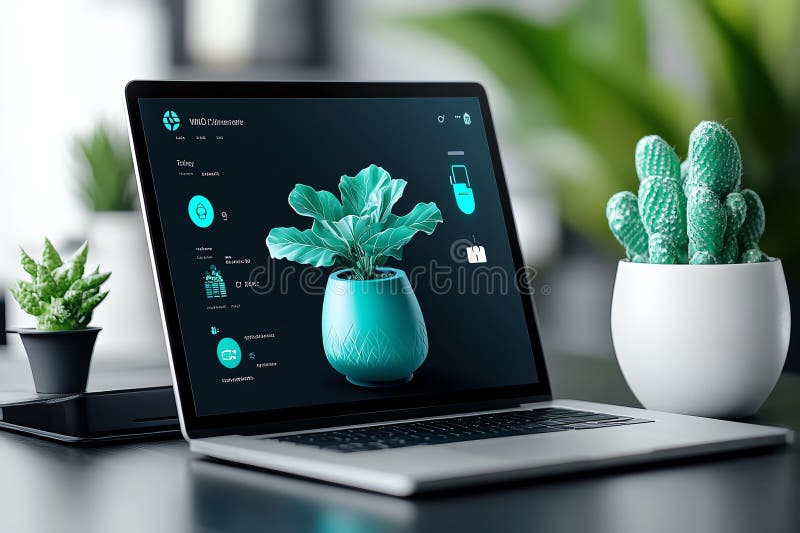 Mint Color Technology with a Minimalist UI Design, Depicted in an ...