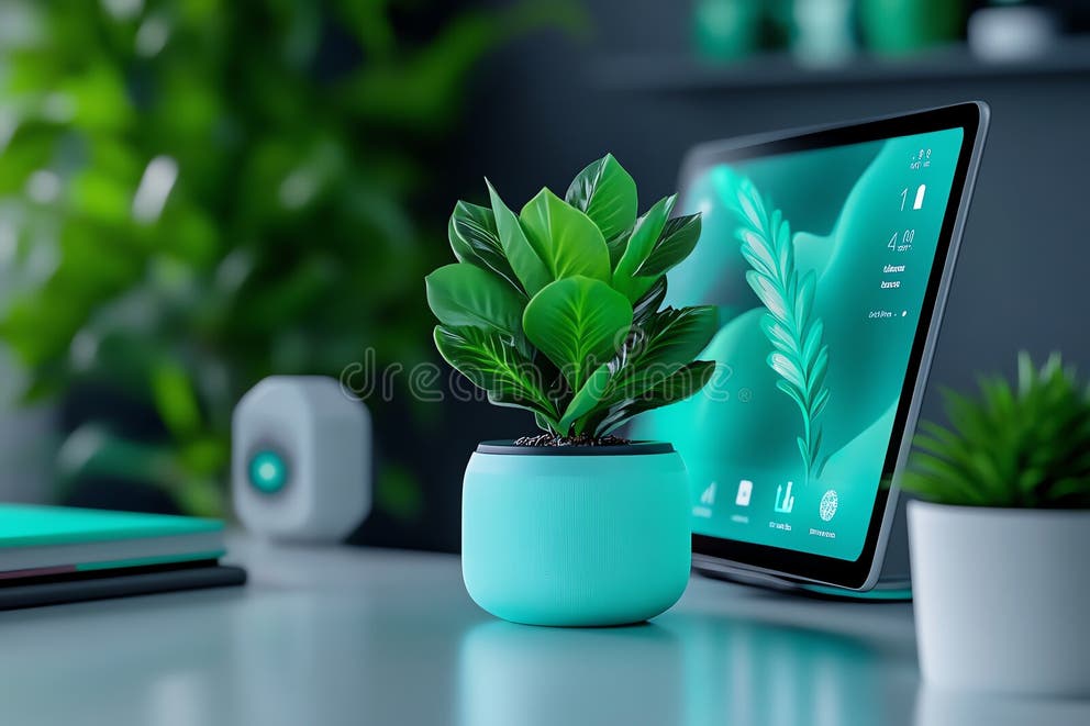 Mint Color Technology with a Minimalist UI Design, Depicted in an ...