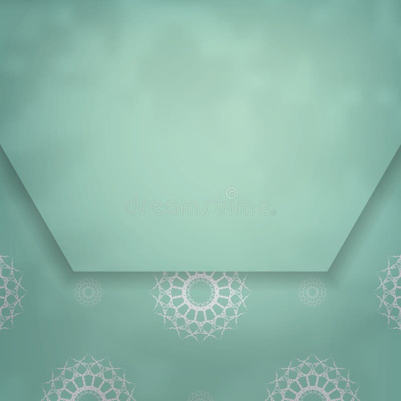 A Mint-colored Brochure with a Vintage White Pattern is Ready for Print ...
