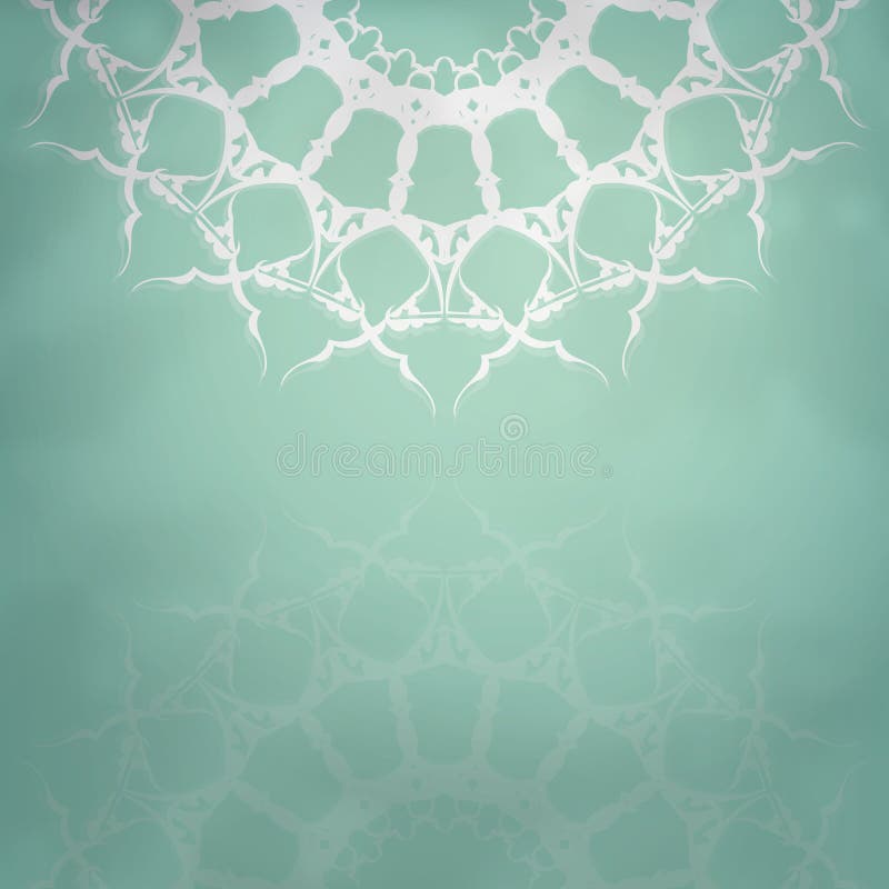 A Mint Colored Card with an Abstract White Ornament Prepared for ...