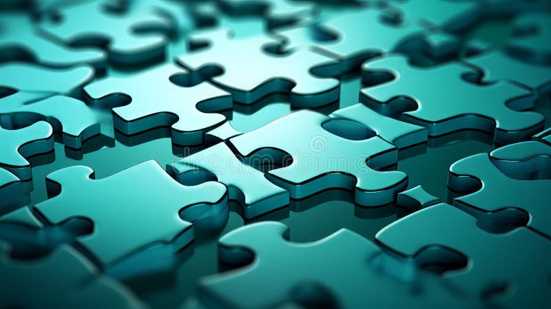 Mint Colored Interconnected Puzzle Pieces Stock Photo - Image of ...