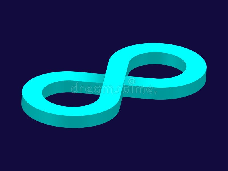 Mint 3D Infinity Symbol on Dark Blue Background. Endless Vector Logo ... Mint 3D Infinity Symbol on Dark Blue Background. Endless Vector Logo ...