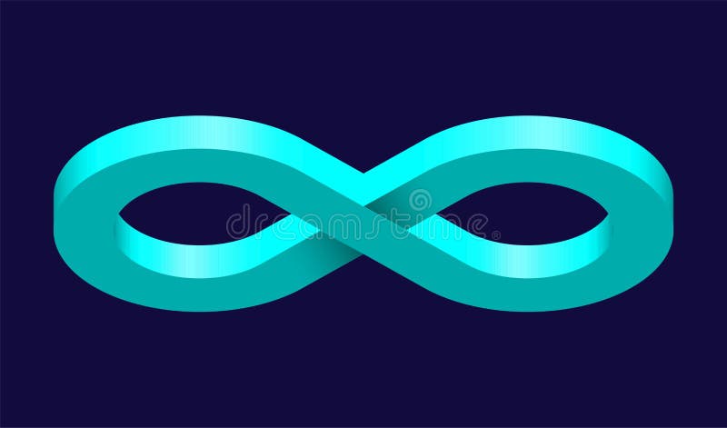 Mint 3D Infinity Symbol on Dark Blue Background. Endless Vector Logo ... Mint 3D Infinity Symbol on Dark Blue Background. Endless Vector Logo ...