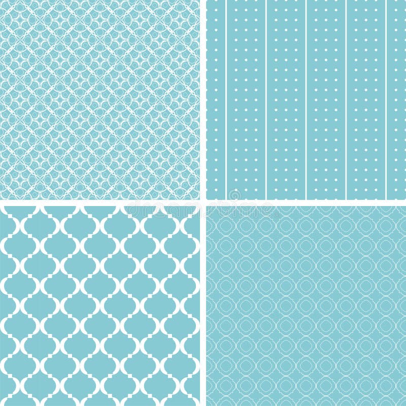 Mint Different Vector Seamless Patterns Stock Vector - Illustration of ...