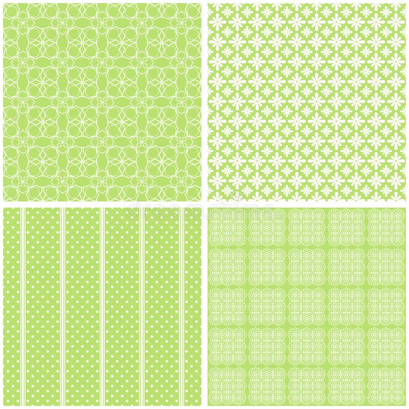 Mint Different Vector Seamless Patterns Stock Illustration ...