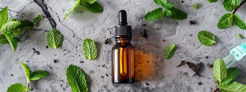 Mint Extract in a Small Bottle, Generative AI, Stock Illustration ...