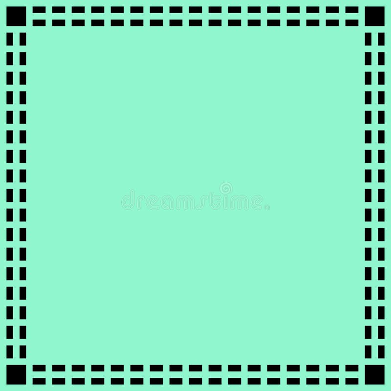 Mint Green Background with Black Dashed Lines Border Stock Illustration ...