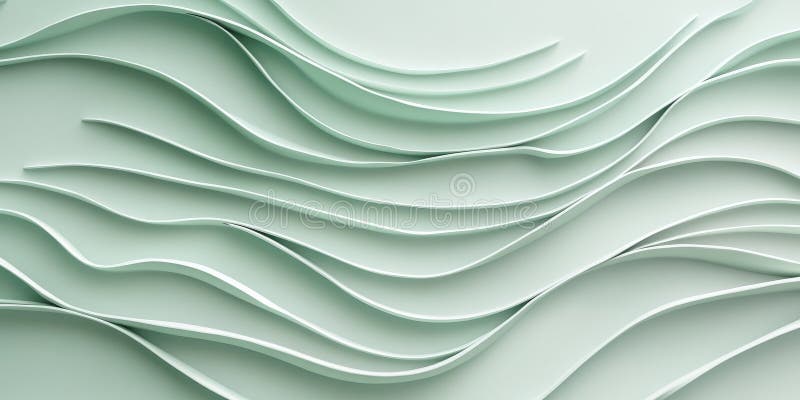 Mint Green Background with Flowing Wave Patterns. the Light Gray ...