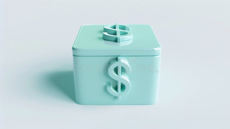 A Mint Green Box with Dollar Sign Stock Illustration - Illustration of ...