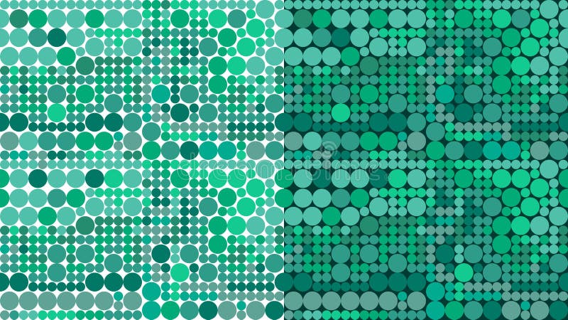 Mint Green Dots Collection of Two Patterns Stock Vector - Illustration ...