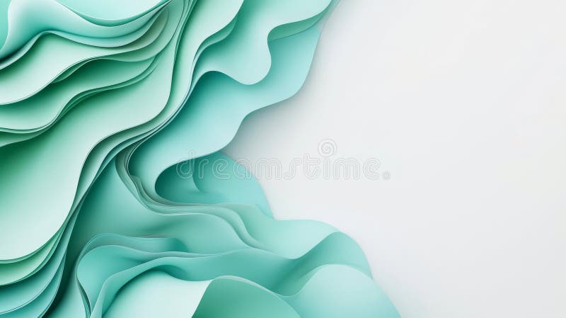 Mint Green Paper Waves Abstract Design, Papercraft , Wave Stock ...