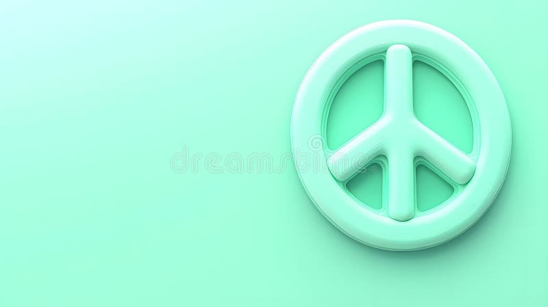 Mint Green Peace Symbol on a Soft Background. Stock Photo - Image of ...