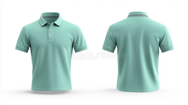 Mint Green Polo Shirt Front and Back View Generative AI Stock ...
