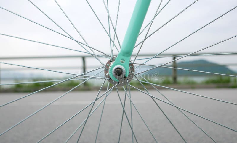 Mint Green Retro Bicycle and Rim Closeup Stock Photo - Image of cycling ...
