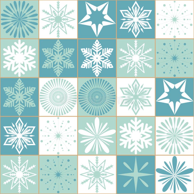 Mint Green Seamless Pattern with Snowflake, Christmas Festive Winter ...