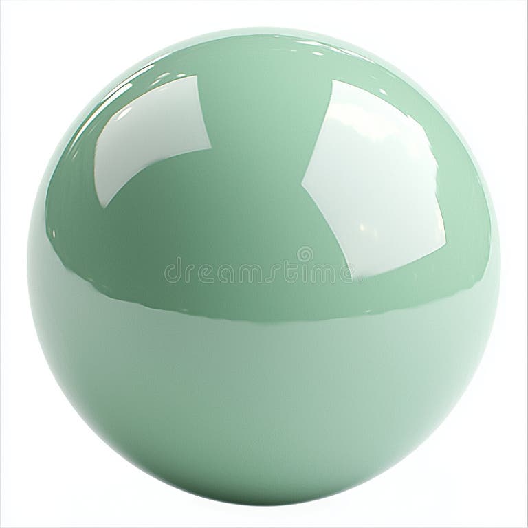 Mint Green Shiny Sphere Object Presentation Element Design Material ...