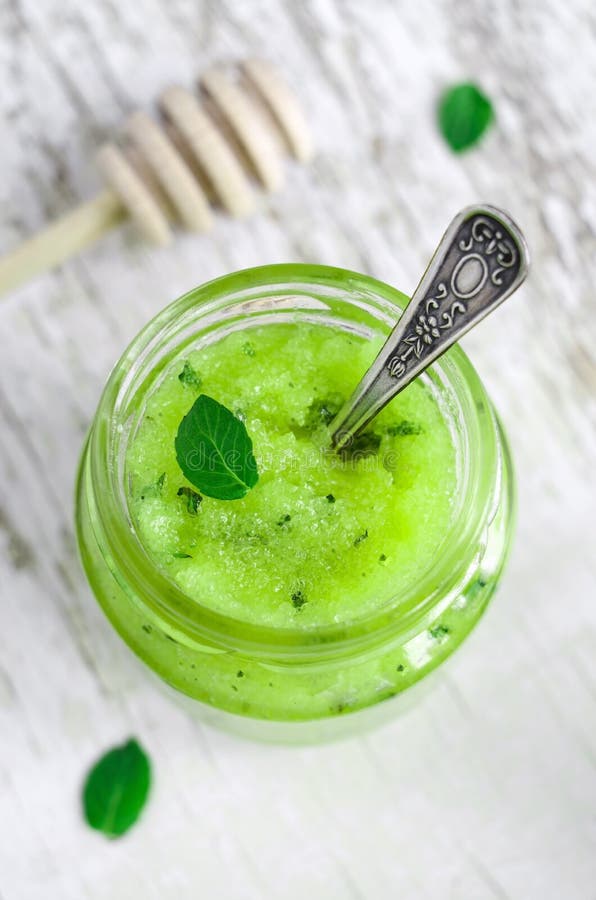 Mint and Honey Cooling Face and Body Scrub Stock Photo - Image of ...