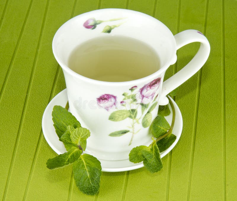 Mint Infusion Tea Tisane with Lemon Stock Image - Image of liquid ...