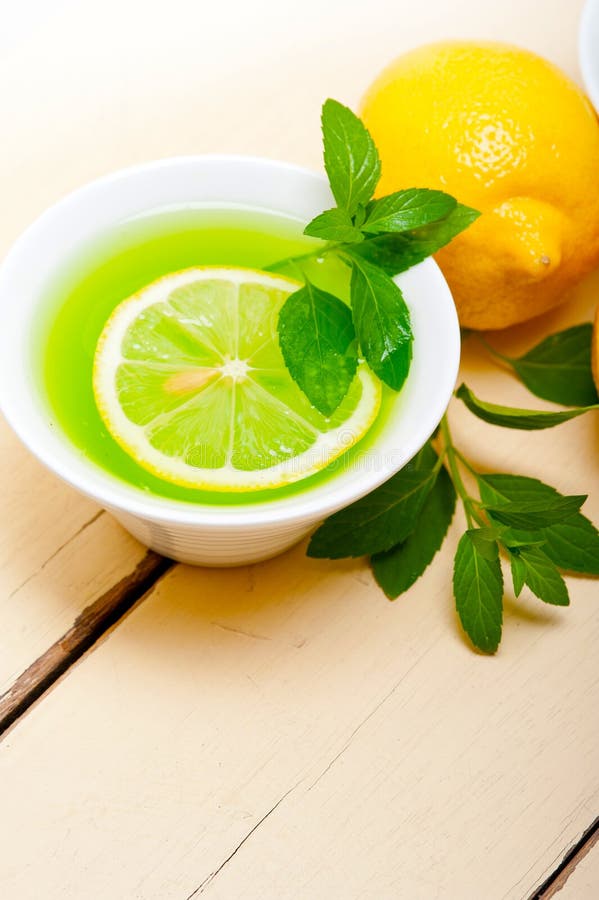 Mint Infusion Tea Tisane with Lemon Stock Photo - Image of homemade ...