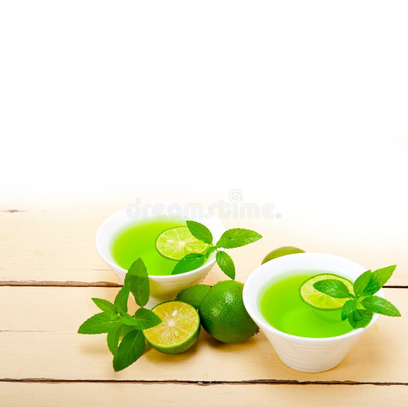 Mint Infusion Tea Tisane with Lime Stock Image - Image of infusion ...