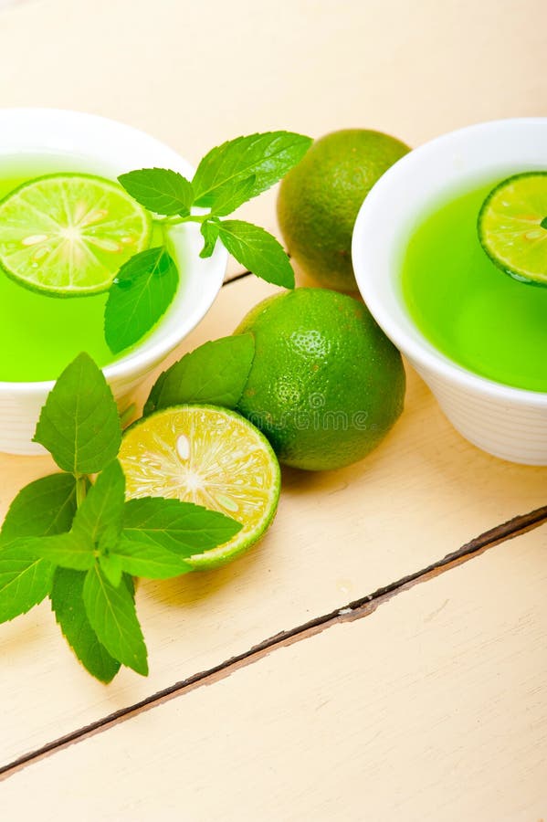 Mint Infusion Tea Tisane with Lemon Stock Image - Image of liquid ...