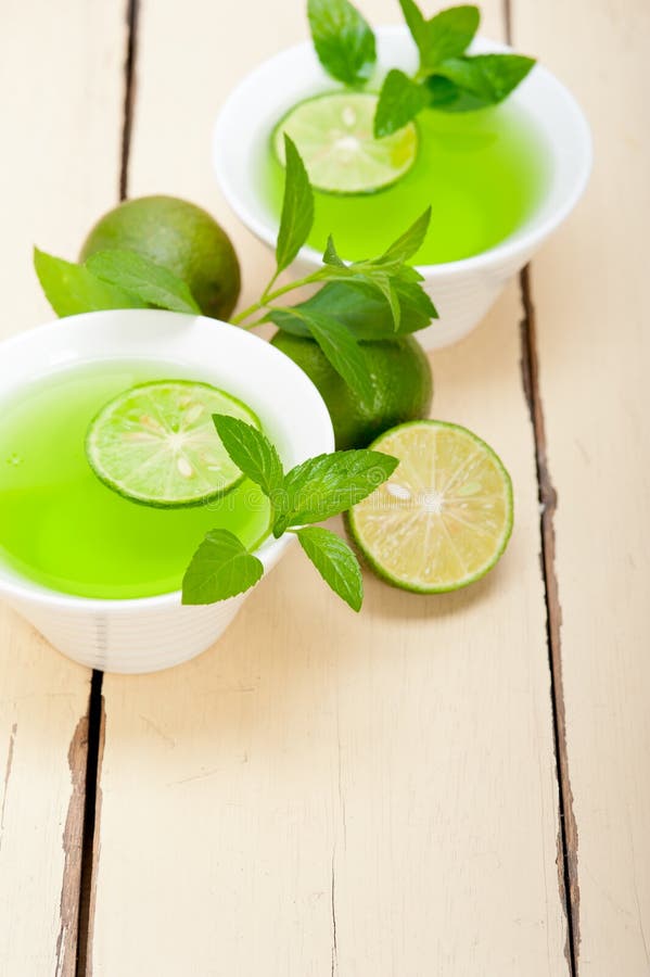 Mint Infusion Tea Tisane with Lemon Stock Image - Image of liquid ...
