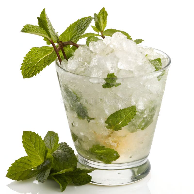 Mint Julep Cocktail Glass Isolated on White Background Stock ...