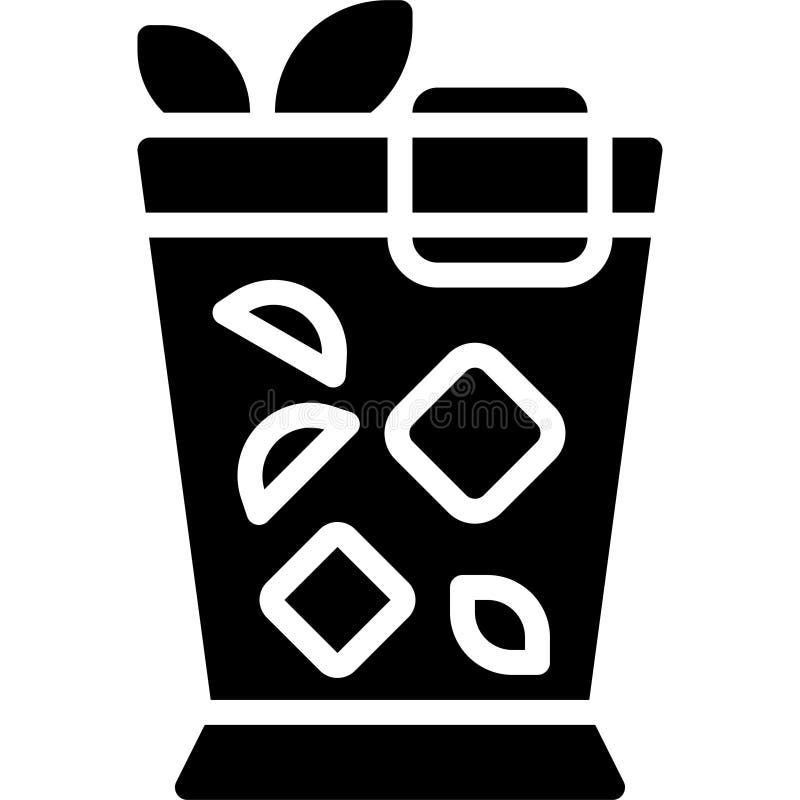 Mint Julep Cocktail Icon, Alcoholic Mixed Drink Vector Stock Vector ...