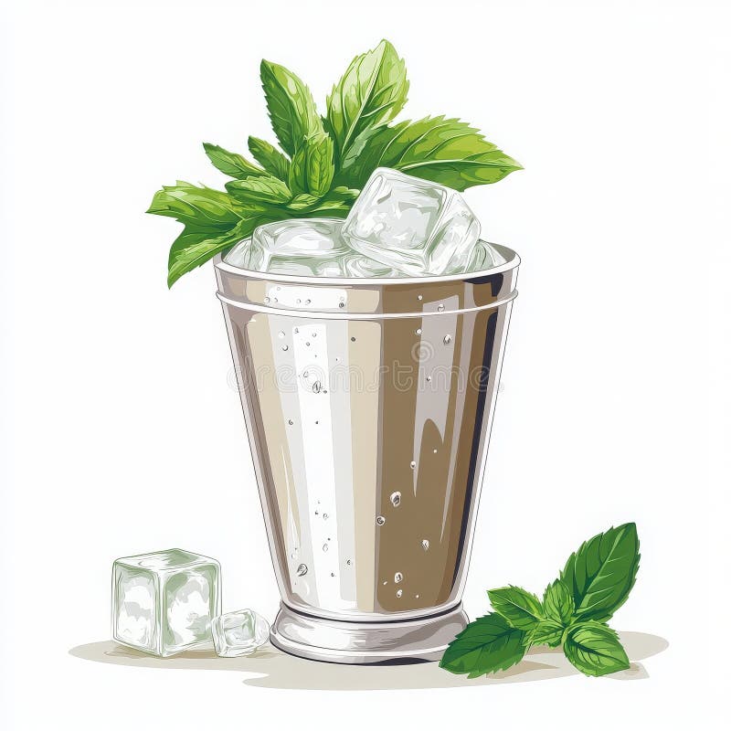 Mint Julep Generative AI stock illustration. Illustration of green ...