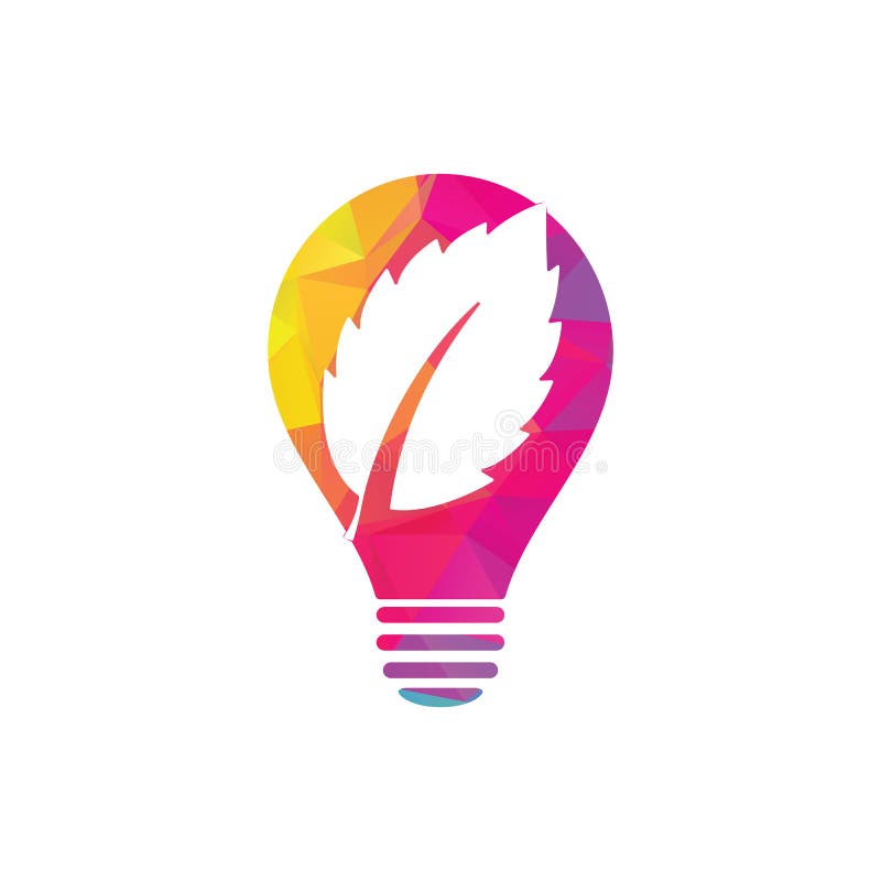 Mint Leaf Bulb Shape Concept Logo. Stock Vector - Illustration of logo ...