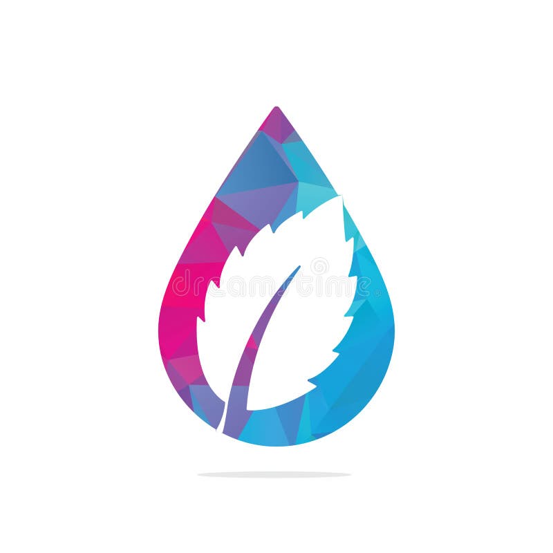 Mint Leaf Drop Shape Concept Logo. Stock Vector - Illustration of fresh ...