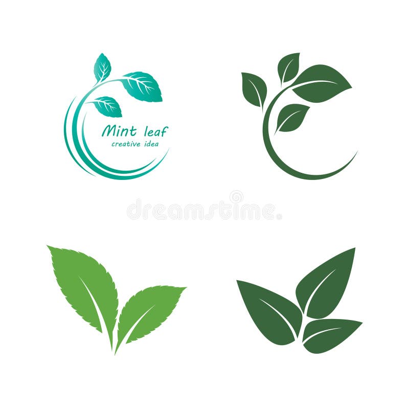 Mint Leaf Logo Vector Element Template and Symbol Stock Vector ...