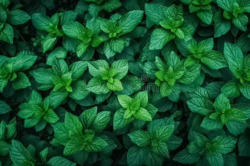 Mint Leaves Background. Green Mint Leaves Pattern Layout Design ...