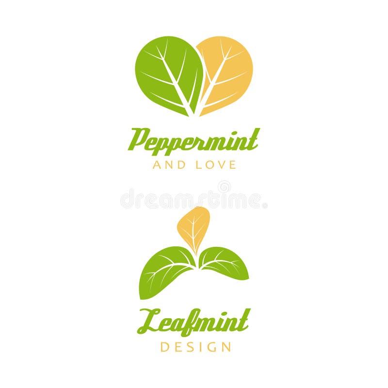 Mint Leaves Flat Vector Color Icon Template Illustration Design Stock ...