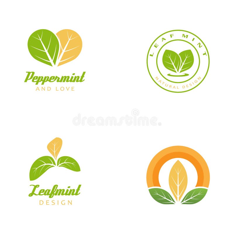 Mint Leaves Flat Vector Color Icon Template Illustration Design Stock ...