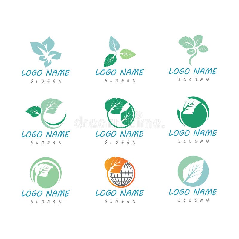 Mint Leaves Flat Vector Color Icon Template Illustration Design Stock ...
