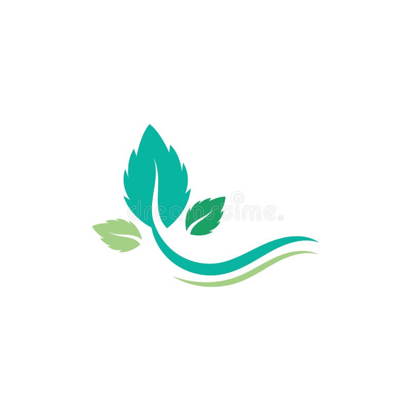 Mint Leaves Flat Vector Color Icon Template. Stock Vector ...