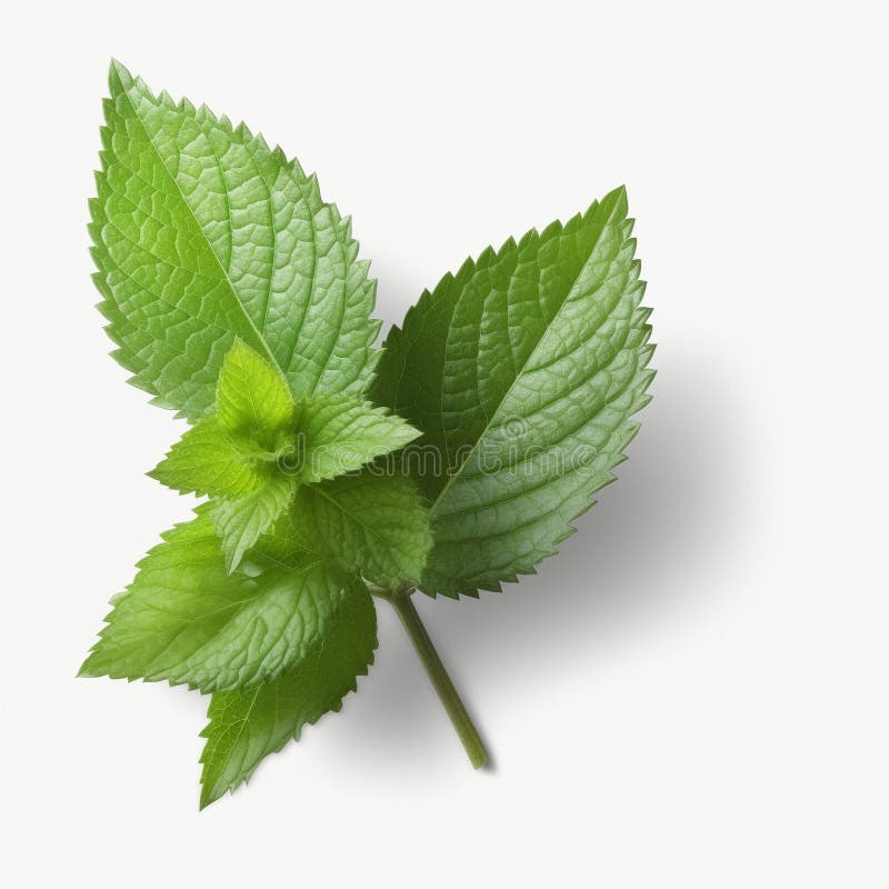 Mint Leaves on a Light Background Stock Illustration - Illustration of ...