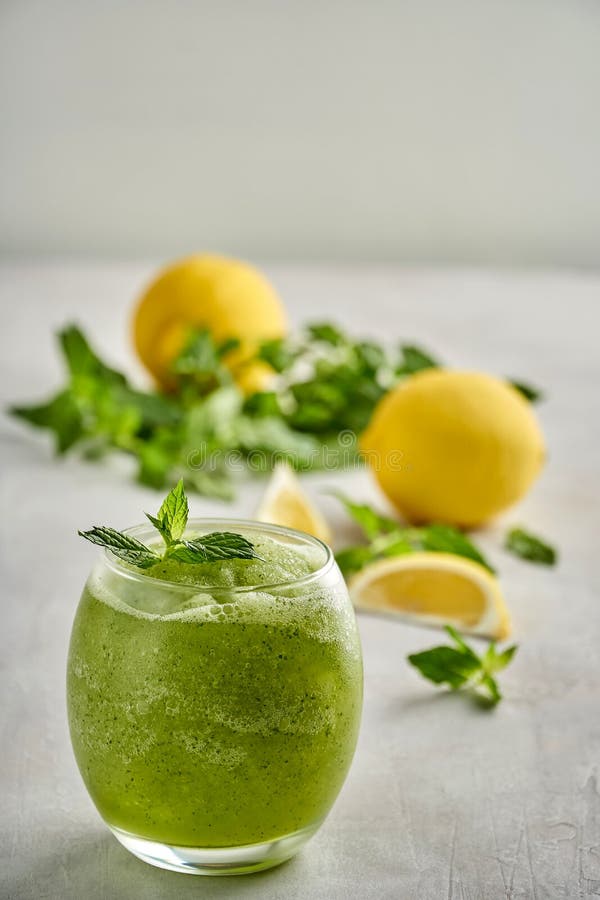 Mint lemonade. Limonana stock image. Image of glass - 193411911