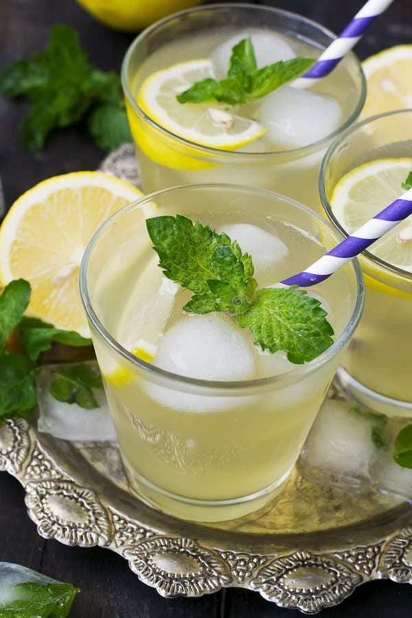 Mint Lemonade, Refreshing Summer Drink Stock Image - Image of tasty ...