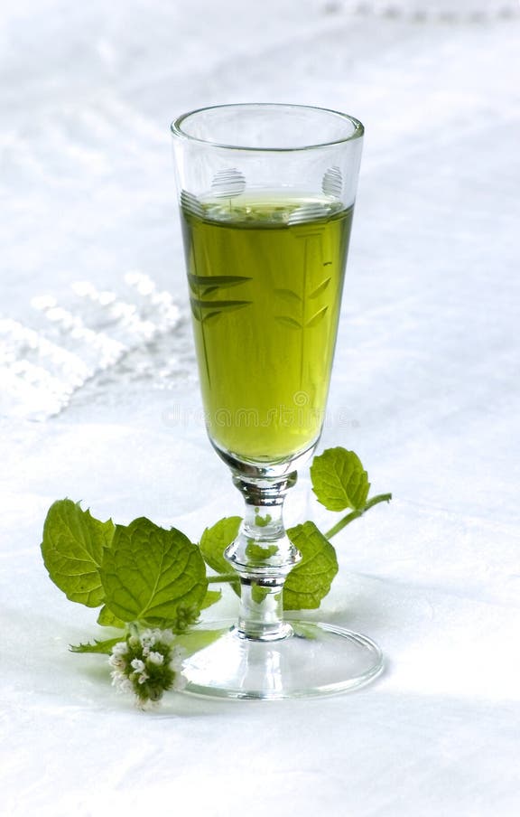 Mint liquor drop stock image. Image of infusion, snifter - 3182529