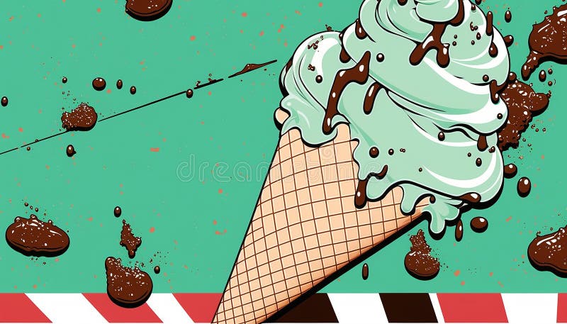 Mint Madness Summer Background with Mint Chocolate. Generative AI Stock ...