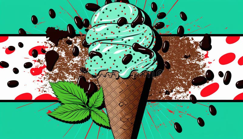 Mint Madness Summer Background with Mint Chocolate. Generative AI Stock ...
