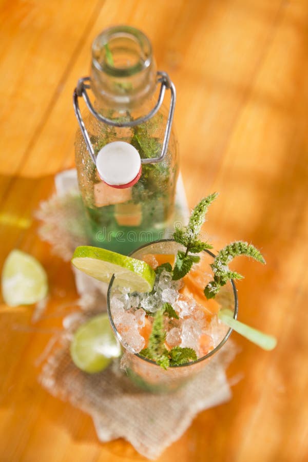 Mint and melon appetizer stock image. Image of cold, quenching - 42448551