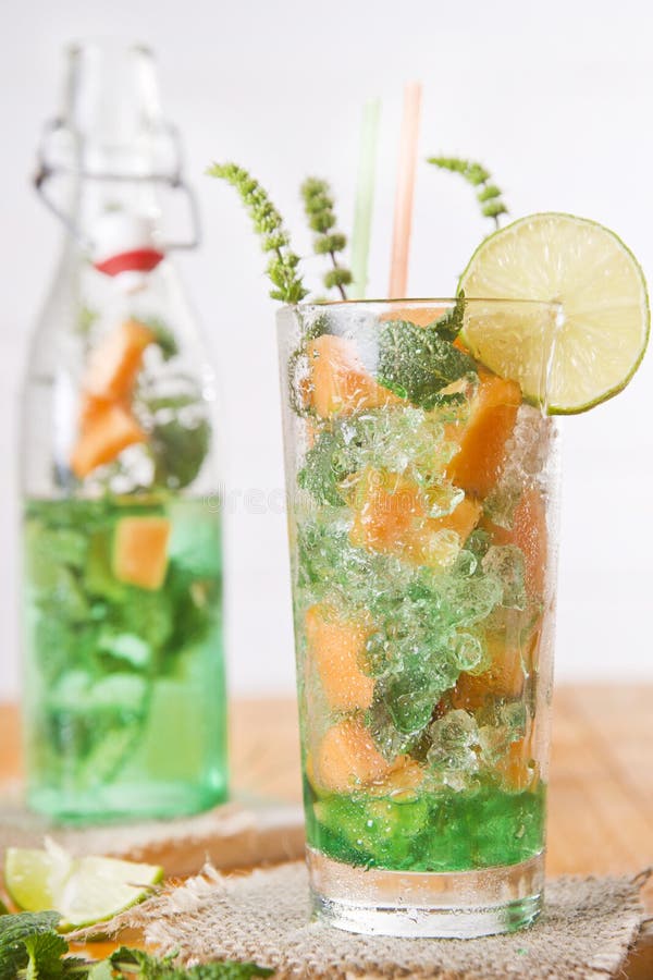 Mint and melon appetizer stock photo. Image of mint, drink - 42448922