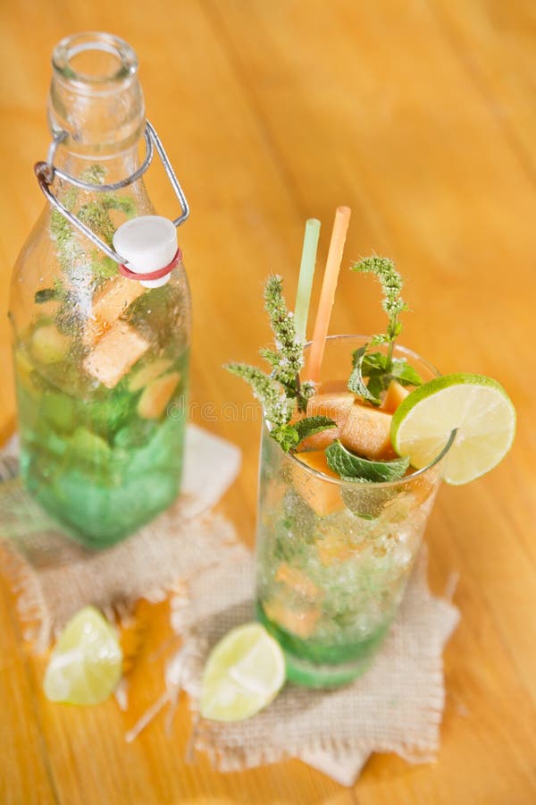 Mint and melon appetizer stock photo. Image of green - 42449012