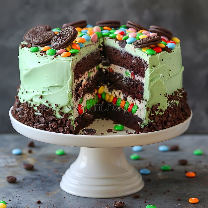 Mint Meltdown Cheesecake Cake Stock Illustration - Illustration of ...