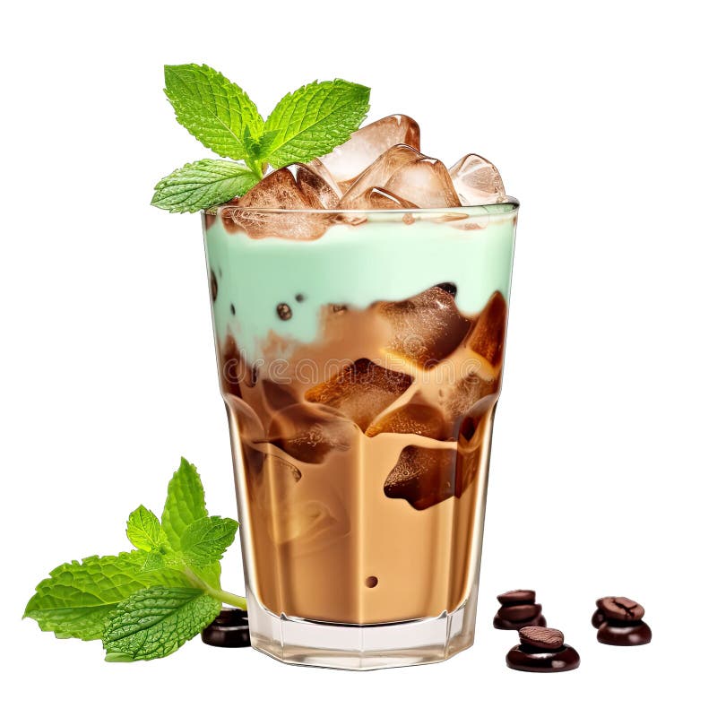 Mint Milk Chocolate is Sweet and Cool. Isolated on Transparent ...